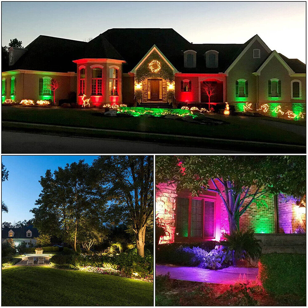 LED RGB Color Gartenlicht 6er Set mit Gartenspieß. 4 x 3 Watt Farbige ...